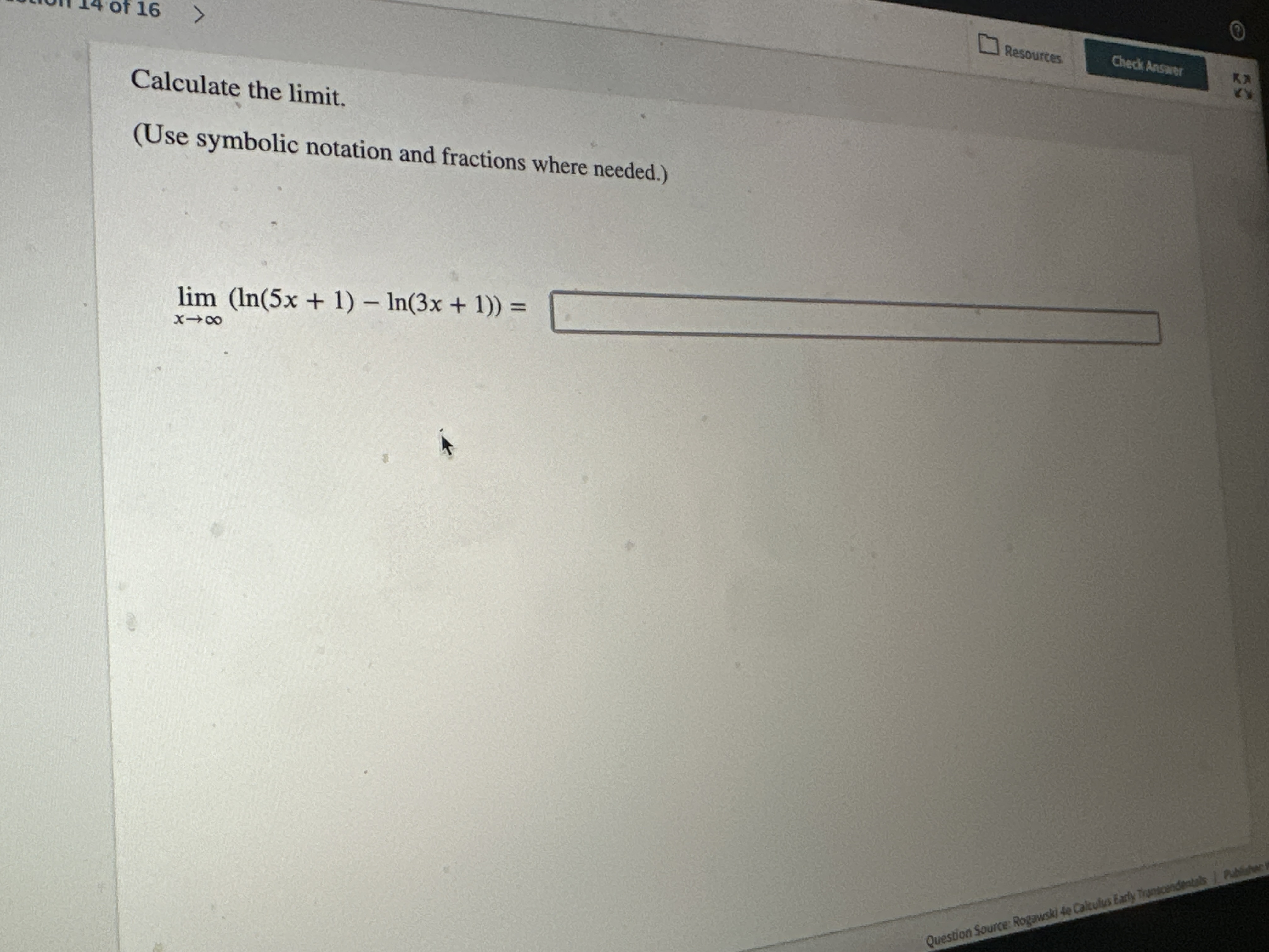 Solved Calculate the limit.(Use symbolic notation and | Chegg.com