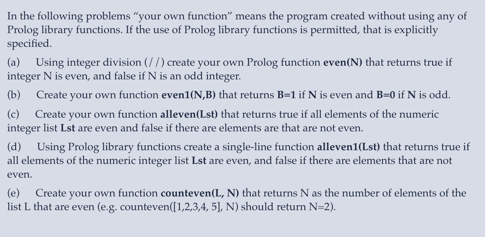 Solved In the following problems “your own function” means | Chegg.com
