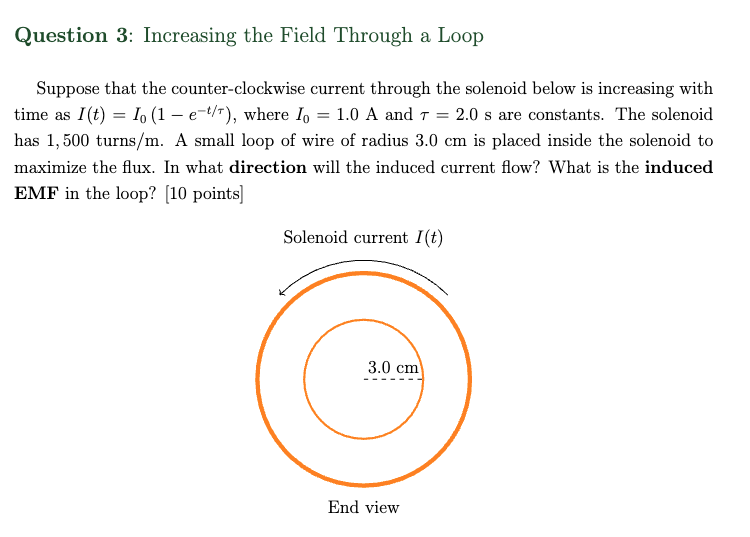 Solved Question 3: Increasing the Field Through a | Chegg.com