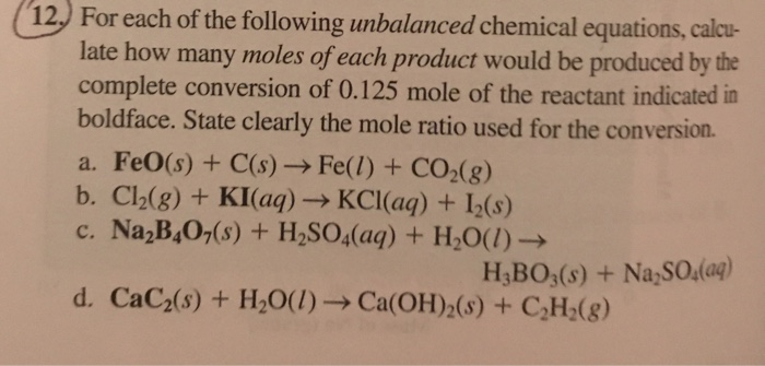 Solved 6. For each of the following reactions, give the | Chegg.com