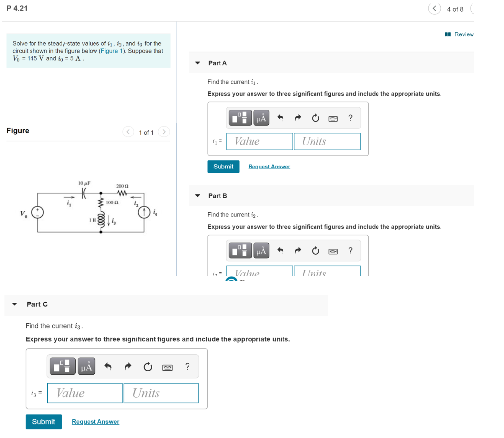 Solved P 4.21 4 of 8 MI Review Solve for the steady-state | Chegg.com