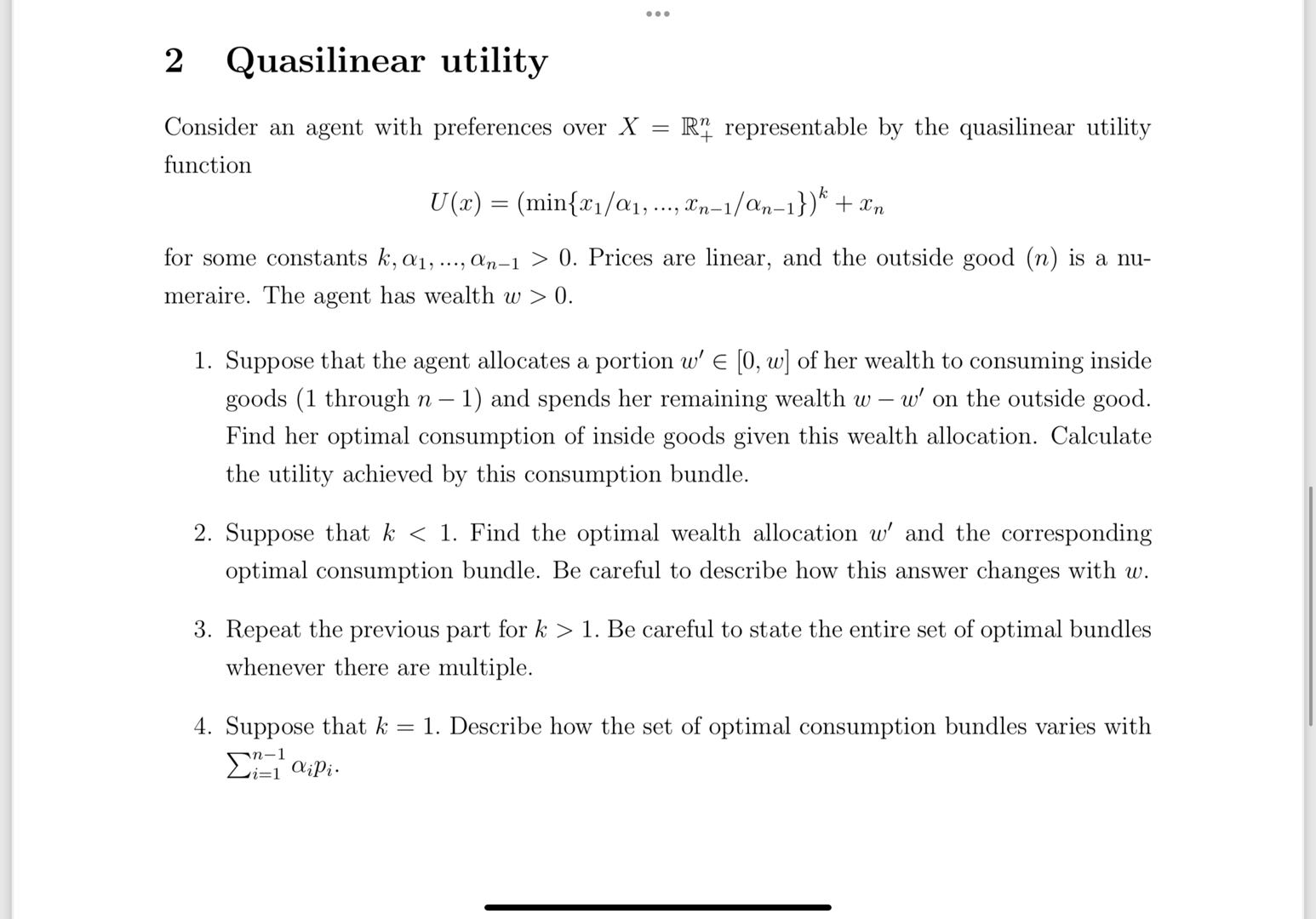 Solved 2 Quasilinear utility Consider an agent with | Chegg.com