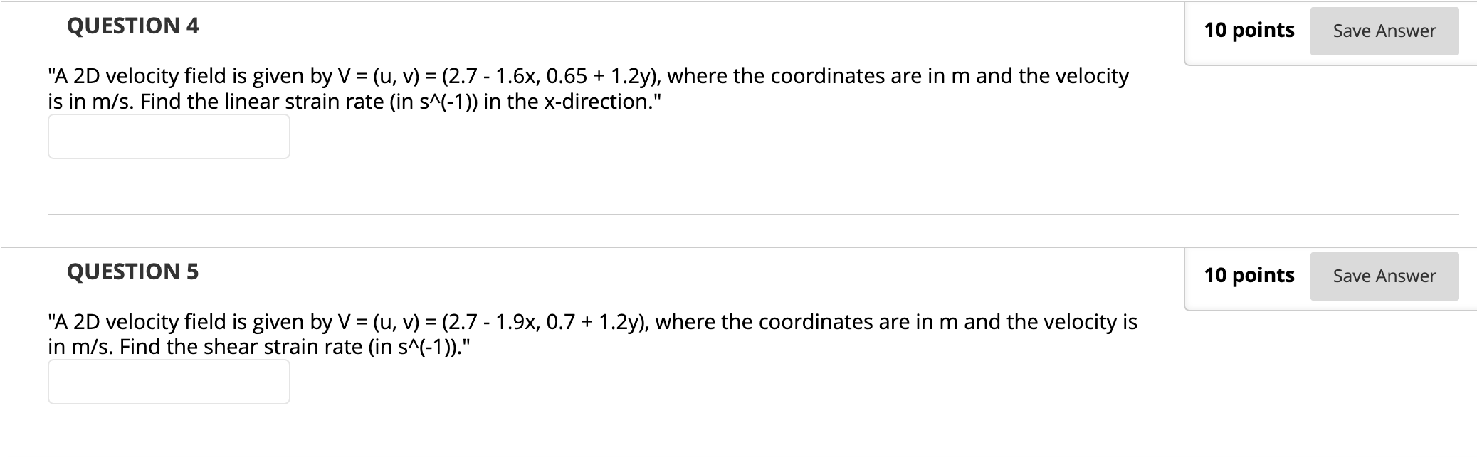 Solved "A 2D velocity field is given by | Chegg.com