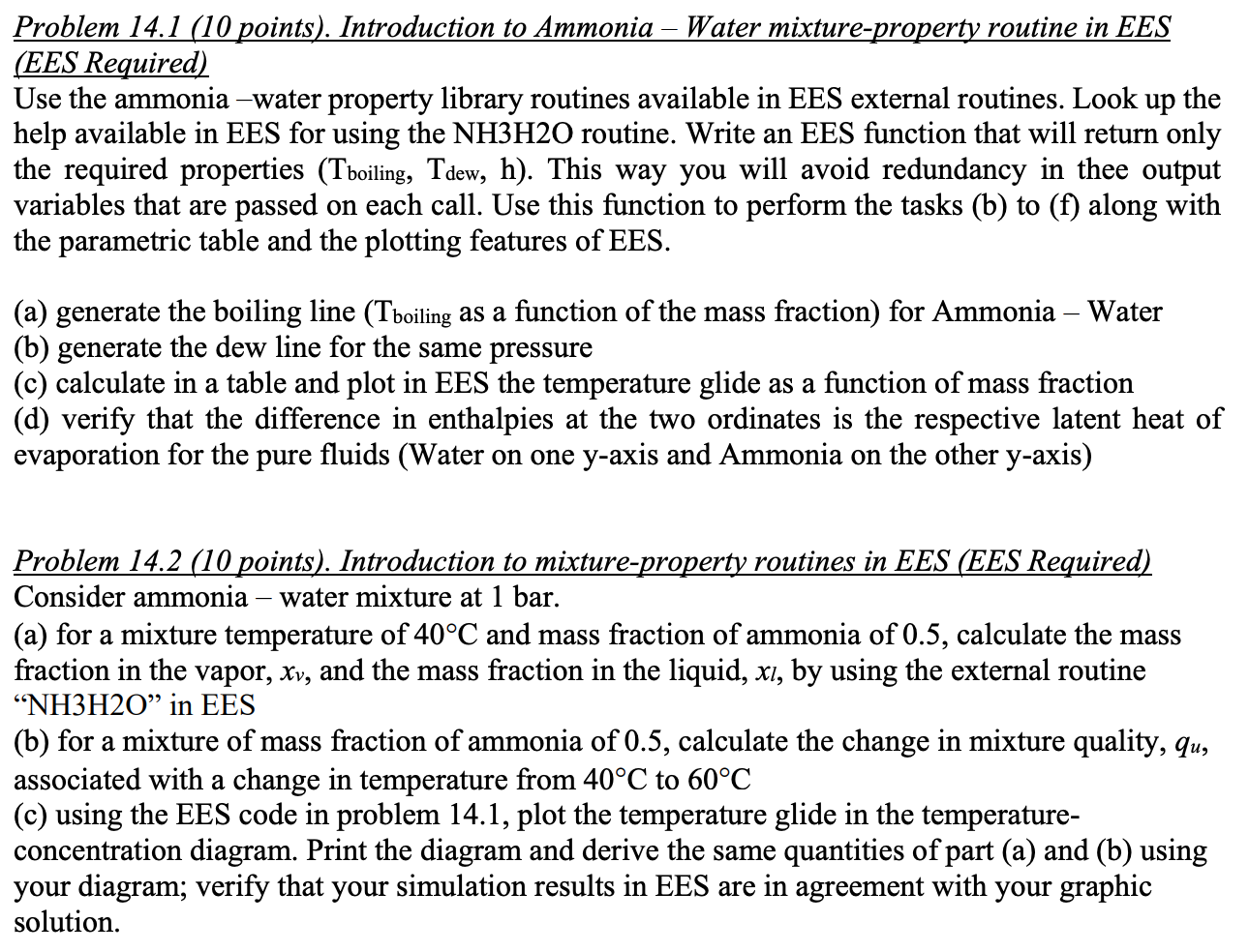 Problem 14.1 (10 points). Introduction to Ammonia – | Chegg.com