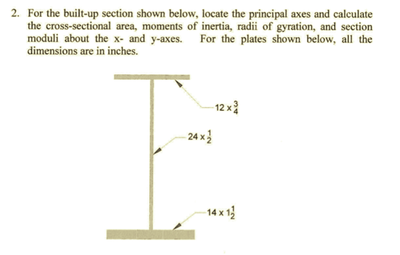 Solved 2. For the built-up section shown below, locate the | Chegg.com
