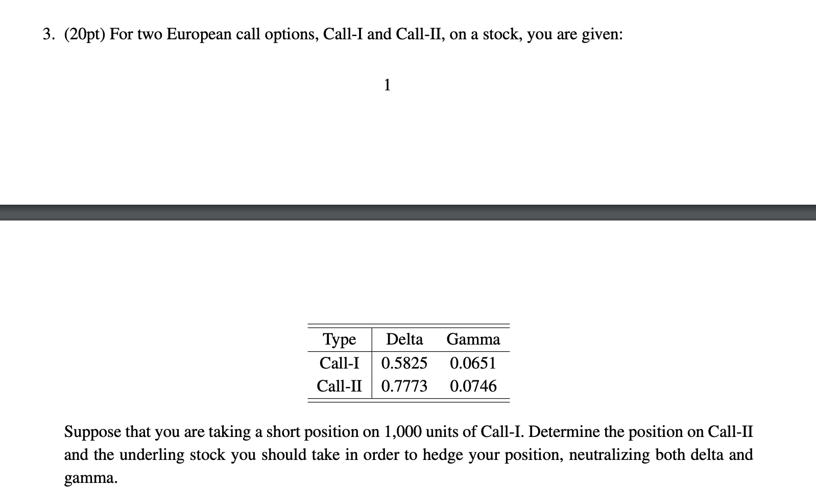 Solved (20pt) ﻿For two European call options, Call-I and | Chegg.com