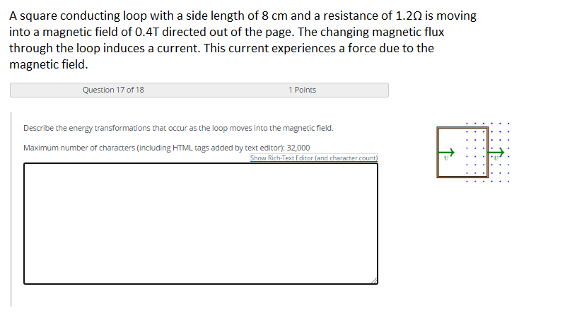 Solved A square conducting loop with a side length of 8 cm | Chegg.com