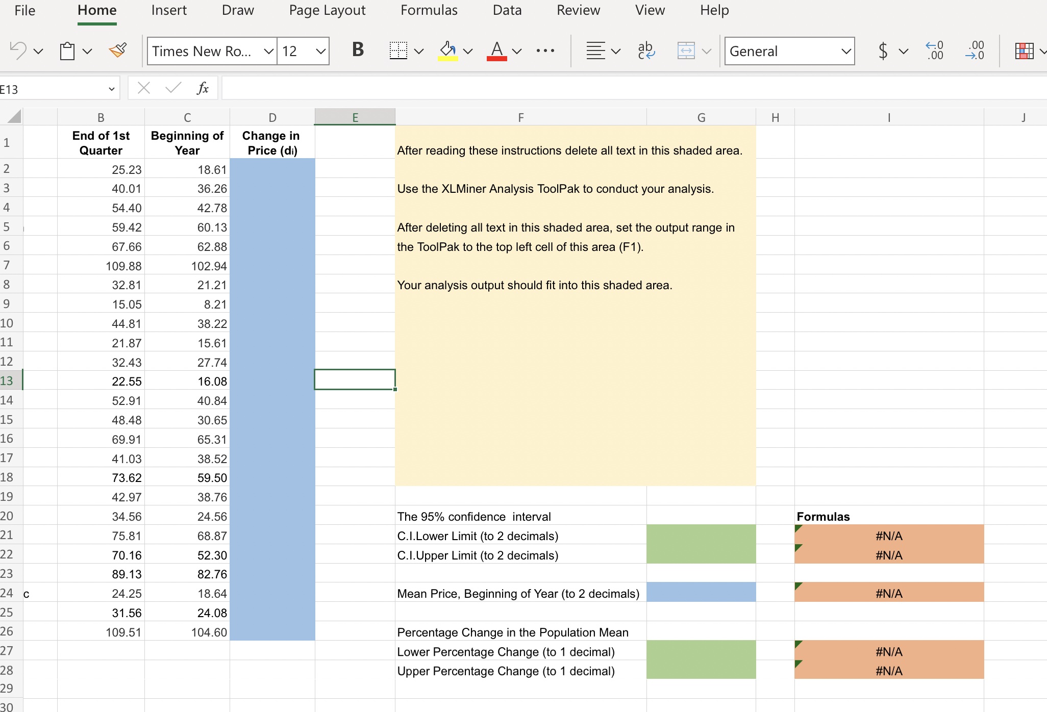 File Home Insert Draw Page Layout Formulas Data | Chegg.com