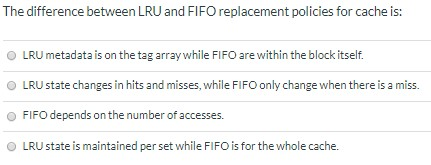 The difference between LRU and FIFO replacement | Chegg.com