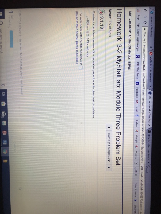 Solved Homework: 3-2 MyStatLab: Module Three Problem Set | Chegg.com