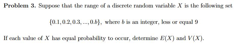 Solved Problem 3. Suppose that the range of a discrete | Chegg.com