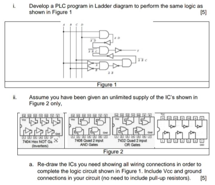 Solved i. Develop a PLC program in Ladder diagram to perform | Chegg.com