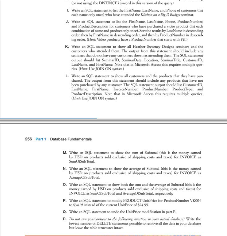 I need the correct answer to the question in SQL | Chegg.com