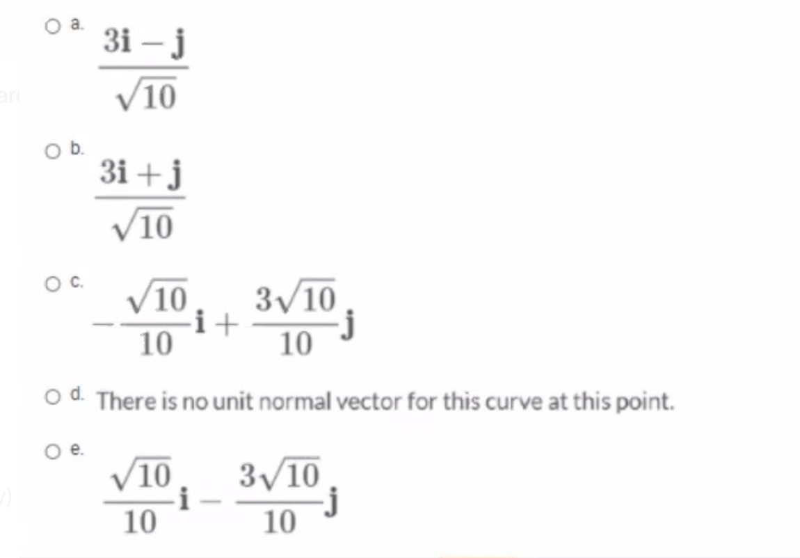 Solved What is the principal unit normal vector for | Chegg.com