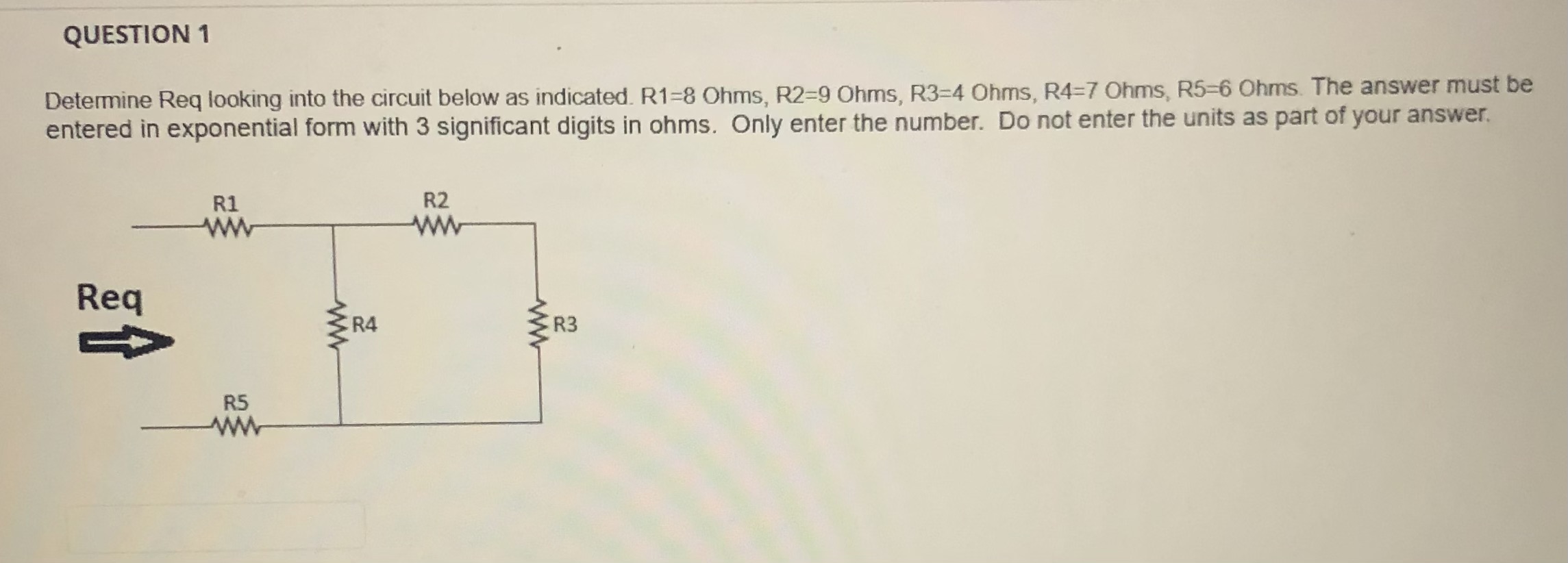 Solved Determine Req looking into the circuit below as | Chegg.com