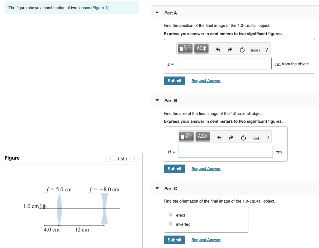 Solved The figure shows a combination of two lenses.(Figure | Chegg.com