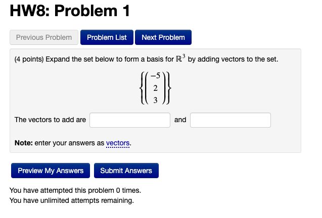 Solved HW8: Problem 1 Previous Problem Problem List Next | Chegg.com