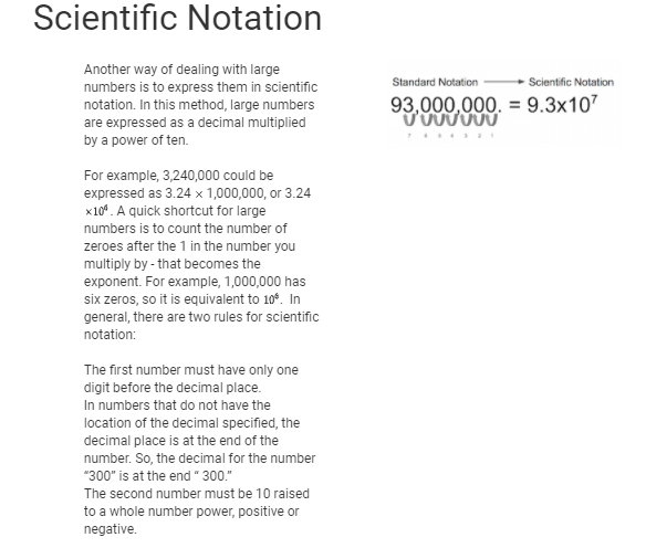Solved Scientific Notation Standard Notation Scientific | Chegg.com