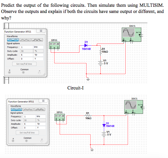 Solved Predict the output of the following circuits. Then | Chegg.com