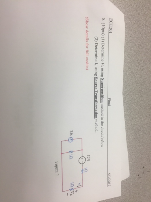 Solved Determine V_x using Superposition method in the | Chegg.com
