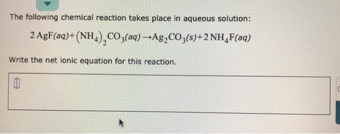 Solved The following chemical reaction takes place in | Chegg.com