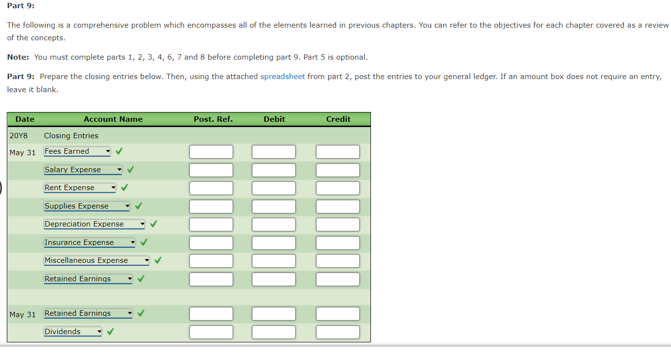 The following is a comprehensive problem which | Chegg.com