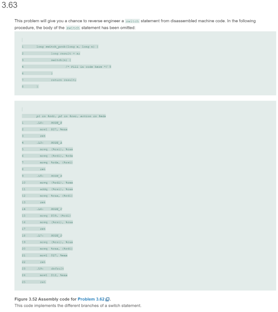 Solved 3.62 The code that follows shows an example of | Chegg.com