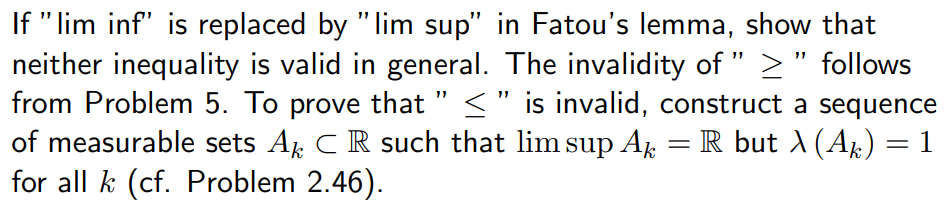 Solved If "lim inf' is replaced by "lim sup” in Fatou's | Chegg.com