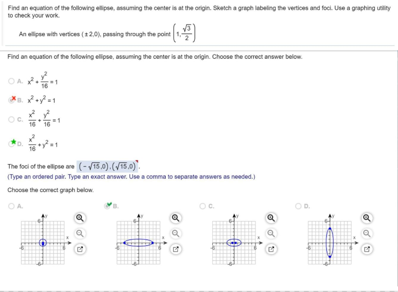 Solved Sketch the graph of the following ellipse. Plot the | Chegg.com