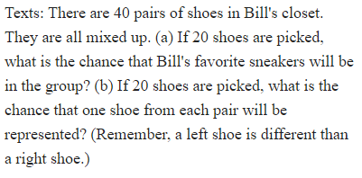Solved Texts: There are 40 ﻿pairs of shoes in Bill's | Chegg.com