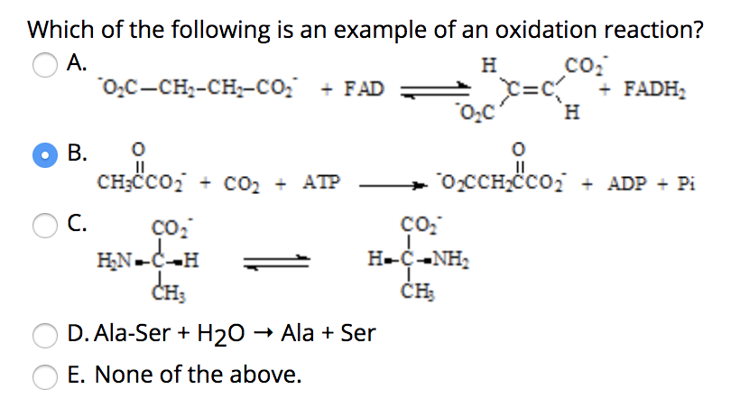 Example Of Oxidation