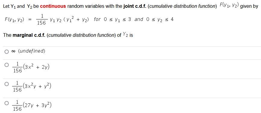 Solved Let Y1 and Y2 be continuous random variables with the | Chegg.com