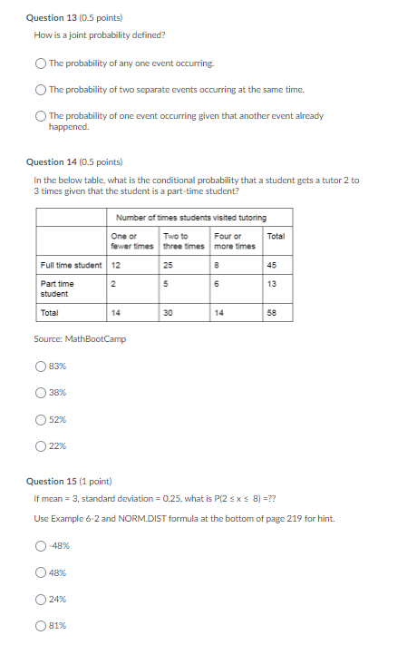Solved Question 13 (0.5 points) How is a joint probability | Chegg.com