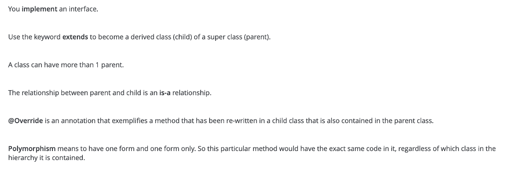 Solved You implement an interface. Use the keyword extends | Chegg.com