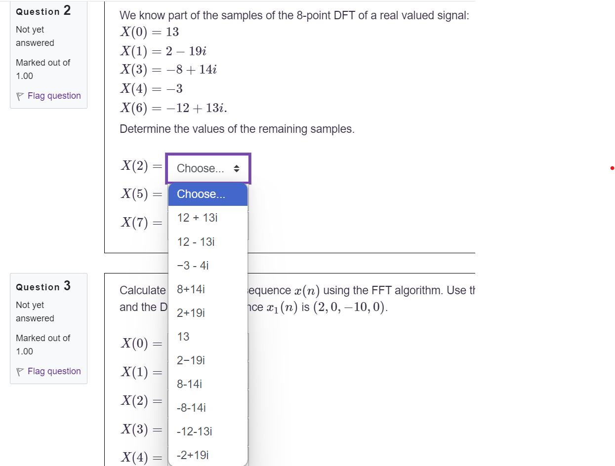 Solved The options are the same for the remaining questions. | Chegg.com
