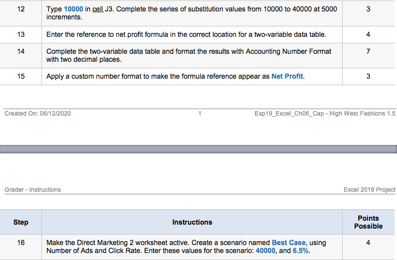 D N 3 On the Direct Marketing worksheet, create | Chegg.com