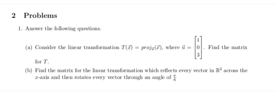 Solved 2 Problems 1. Answer the following questions. (a) | Chegg.com