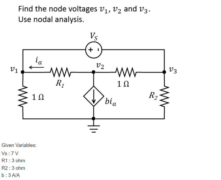 Solved Find the node voltages v1,v2 and v3. Use nodal | Chegg.com