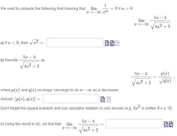 Solved We want to compute the following limit knowing that | Chegg.com