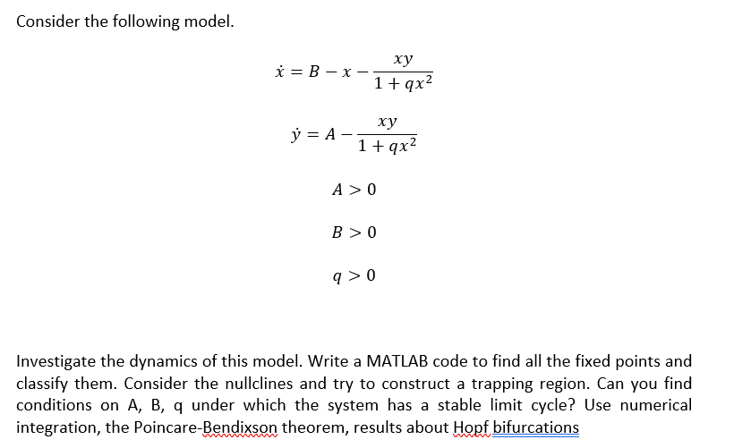 Solved Consider the following model. | Chegg.com