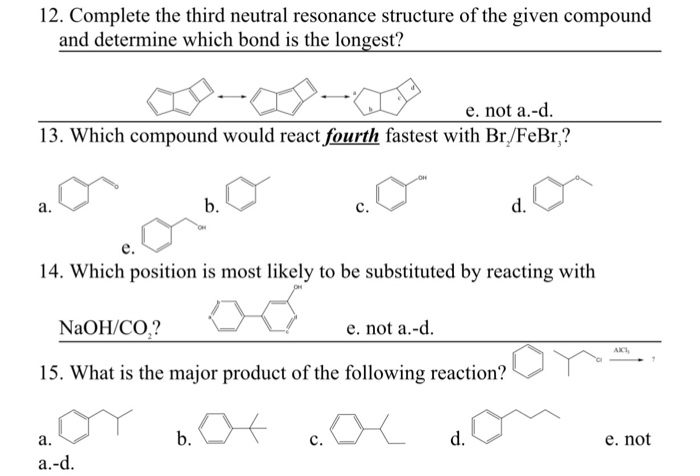 Solved 12. Complete the third neutral resonance structure of | Chegg.com