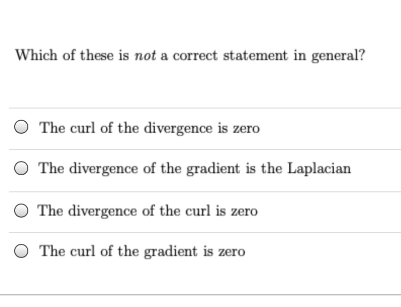 Solved Which of these vector fields on R3 is both solenoidal | Chegg.com