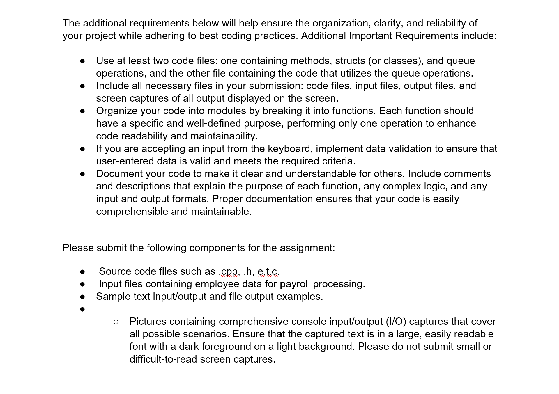 Solved System for Processing Payroll: Using Queues Project | Chegg.com