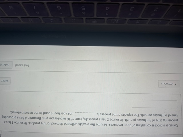 Solved Consider a process consisting of three resources. | Chegg.com