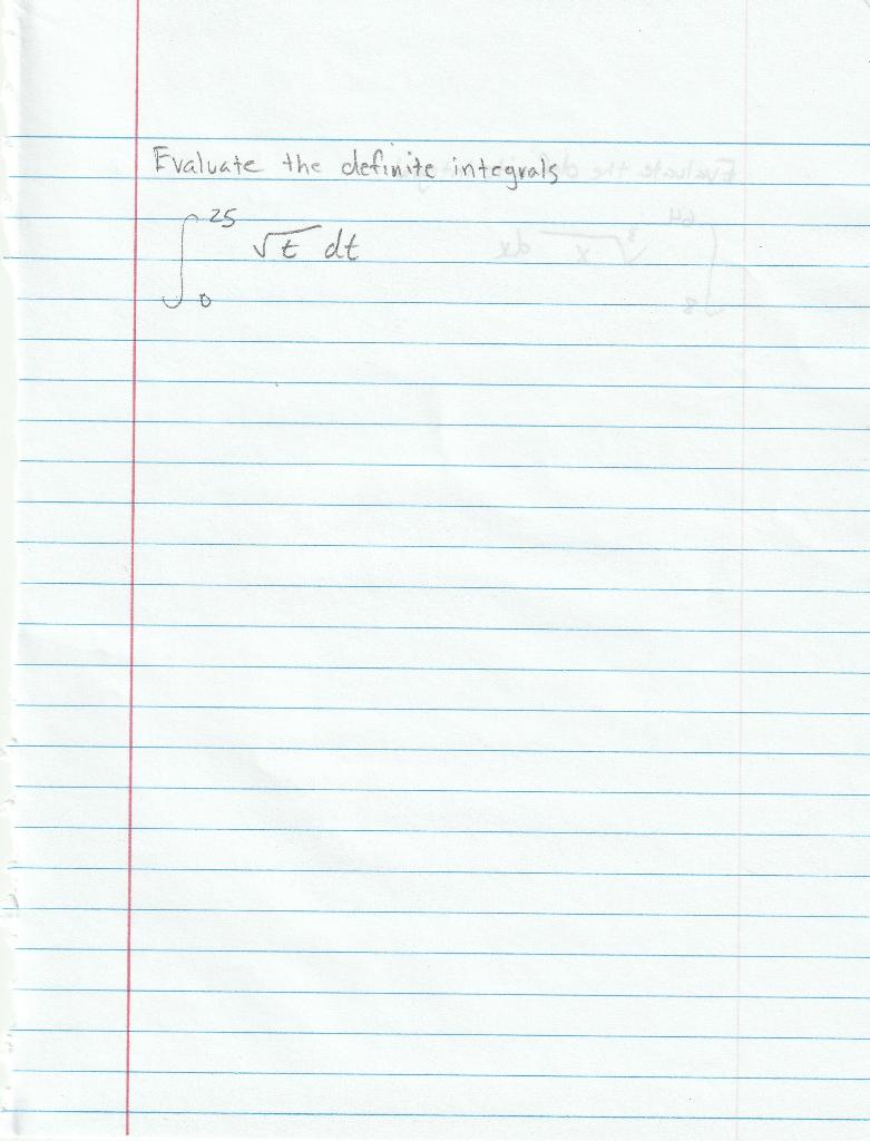 Solved Evaluate the definite integrals A25 Vedt 2 | Chegg.com