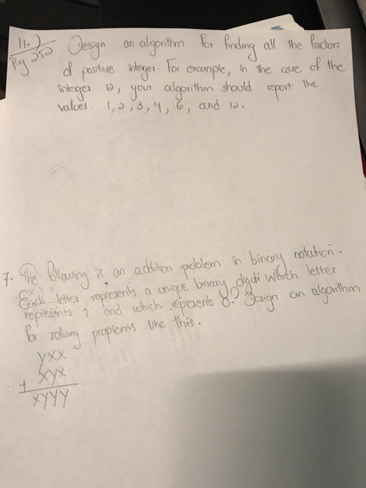 Solved Design An Algorithm For Finding All The Factors Of