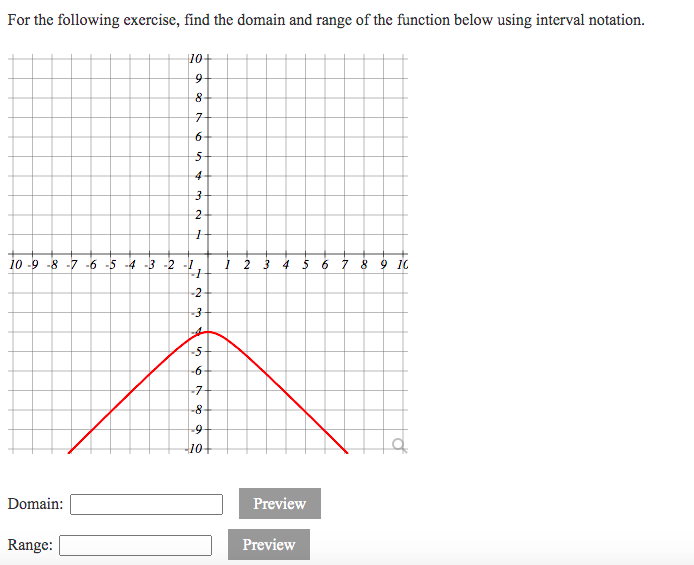 Solved Give the domain and range of the function. Answer in | Chegg.com