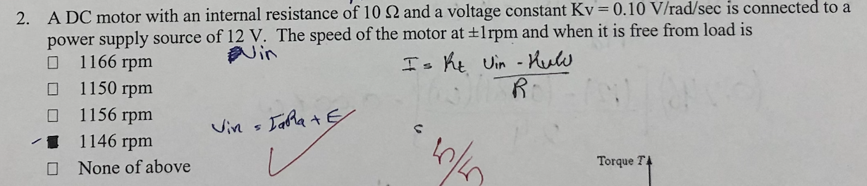 Solved 2. A DC motor with an internal resistance of 10 22 | Chegg.com