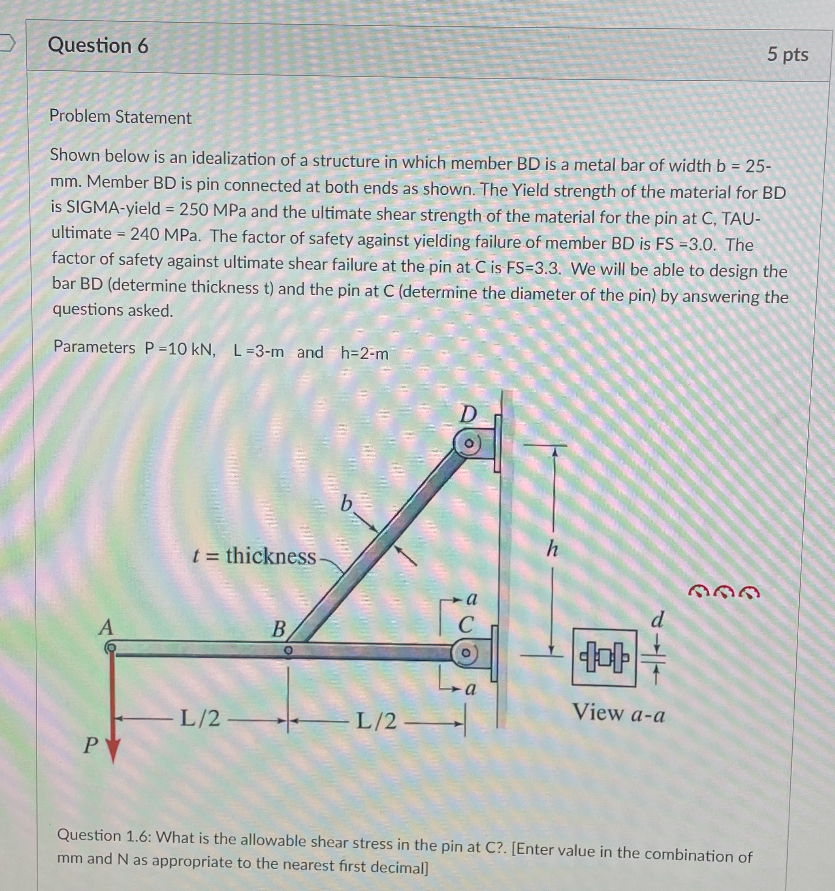 Solved Problem Statement Shown below is an idealization of a | Chegg.com