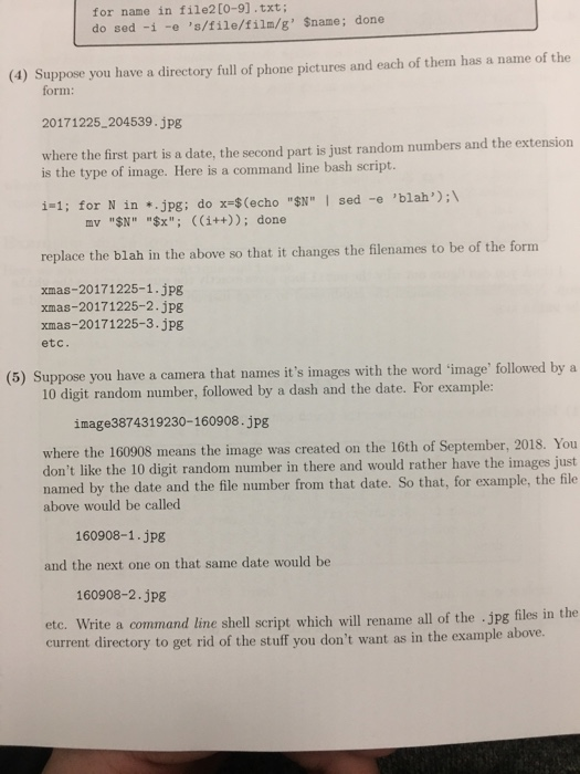 Solved for name in file2[o-9].txt; do sed -i -e | Chegg.com